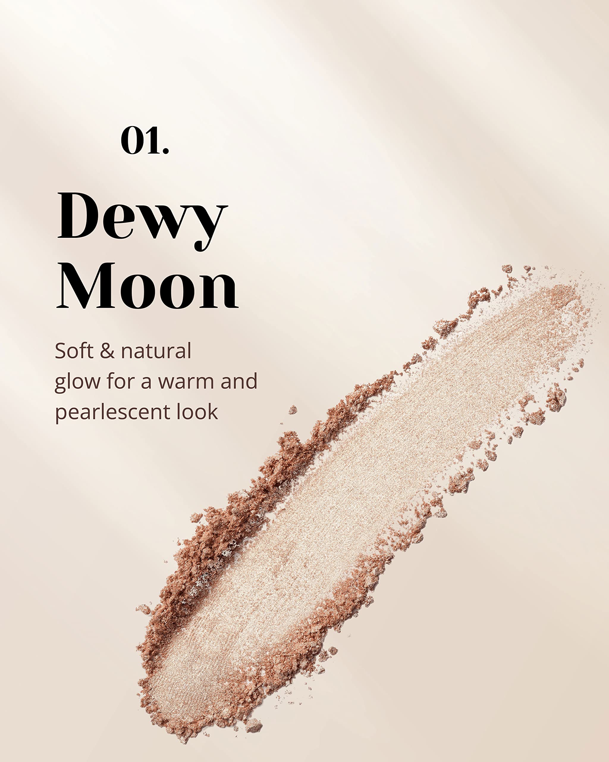 Glint DEWY MOON NATURAL GLOW HIGHLIGHTER RADIANCE ENHANCING MAKEUP (Dewy Moon, 3.8g/0.13oz) - Highlighter Powder Add Glimmer to Makeup by LG Beauty. Shiny Illuminator, Rich Pigment & Silky Touch