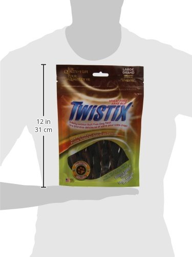 Twistix 5.5-Ounce Dental Chew Treat, Peanut And Carob Flavor, Large