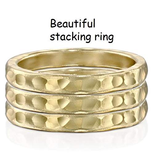 FABIN JEWELRY Handmade Gold Filled Hammered Ring, Textured Statement Band
