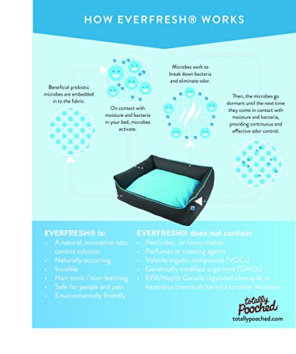 Totally Pooched Explore Bolster Dog Bed with EVERFRESH Probiotic Technology for Natural, Non-Toxic Odor Control- Blue, Small