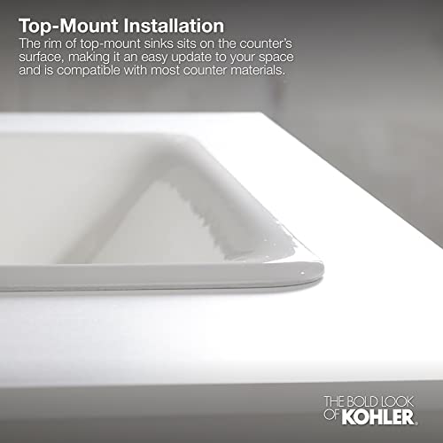 KOHLER K-8188-0 Vitreous China 11 inch x 11 inch Undermount Square Bathroom Sink, White