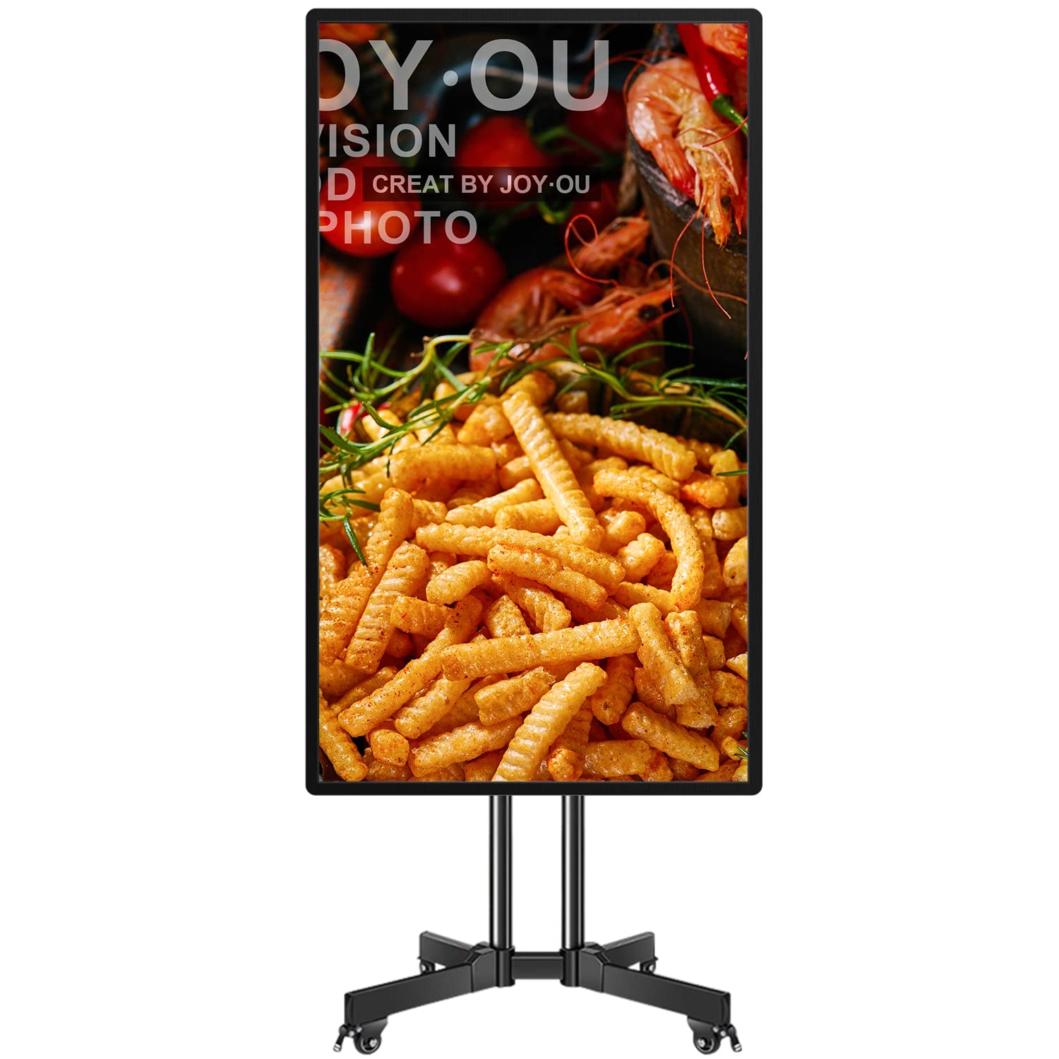 JYXOIHUB Digital Signage Displays 43 Inch Touch HD Screen Interactive Smart Board Movable Type Signage Display AD Media Player for Commercial Restaurant Display and Broadcast(Only Displays Board)