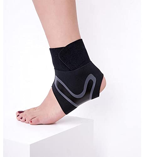 Manheat Ankle Support Brace Breathable Adjustable Compression Fitness Left+Right Ankle Braces Elastic Sprain Foot Sleeve Sports Ankle Strain Strap Plantar Fasciitis Achilles Tendonitis 1 Pair (Black)