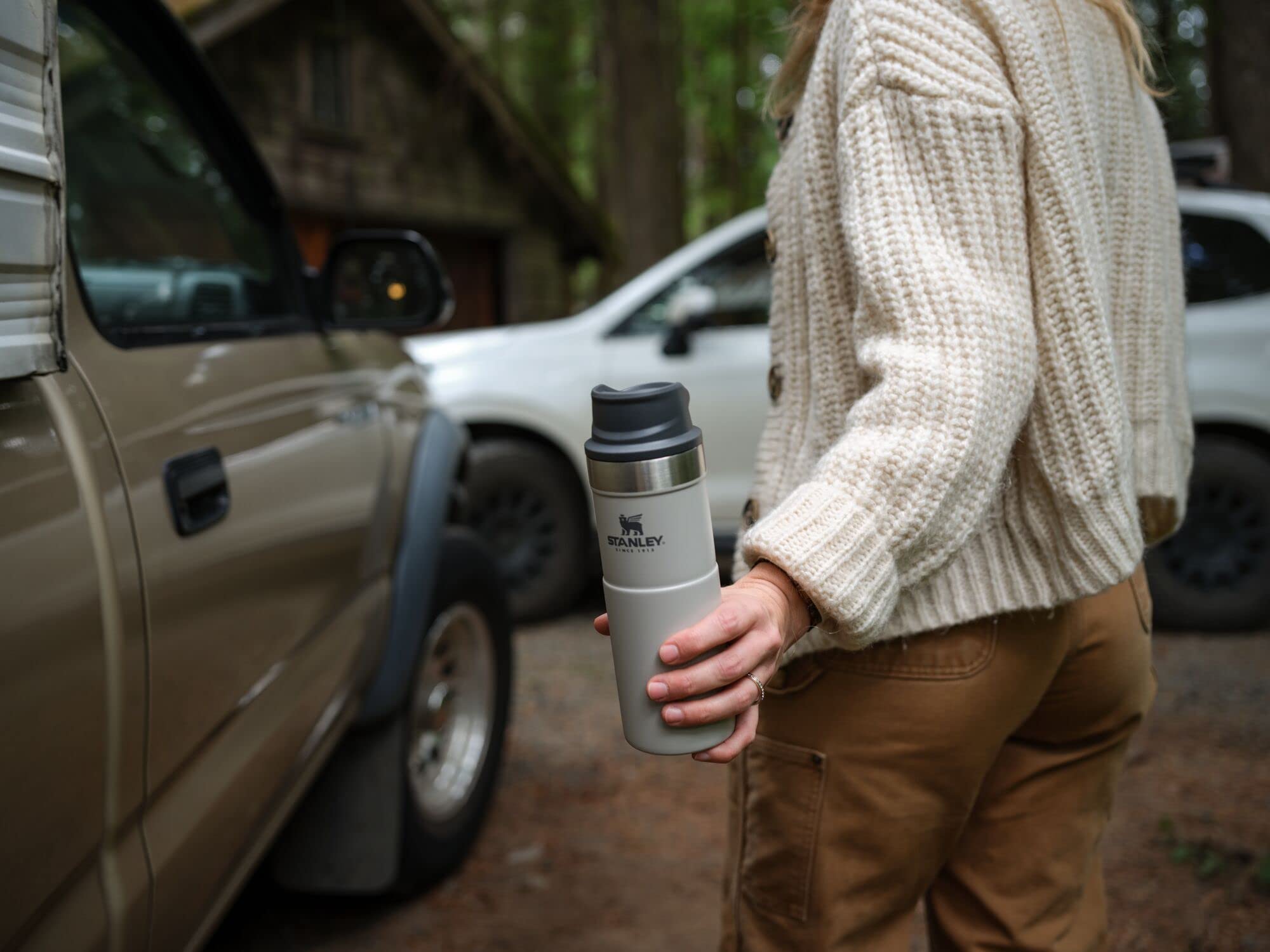 Stanley Classic Trigger Action Travel Mug – Leak Proof + Packable Hot & Cold Thermos – Double Wall Vacuum Insulated Tumbler for Coffee, Tea & Drinks – BPA Free Stainless-Steel Travel Cup, 16 Oz, Navy