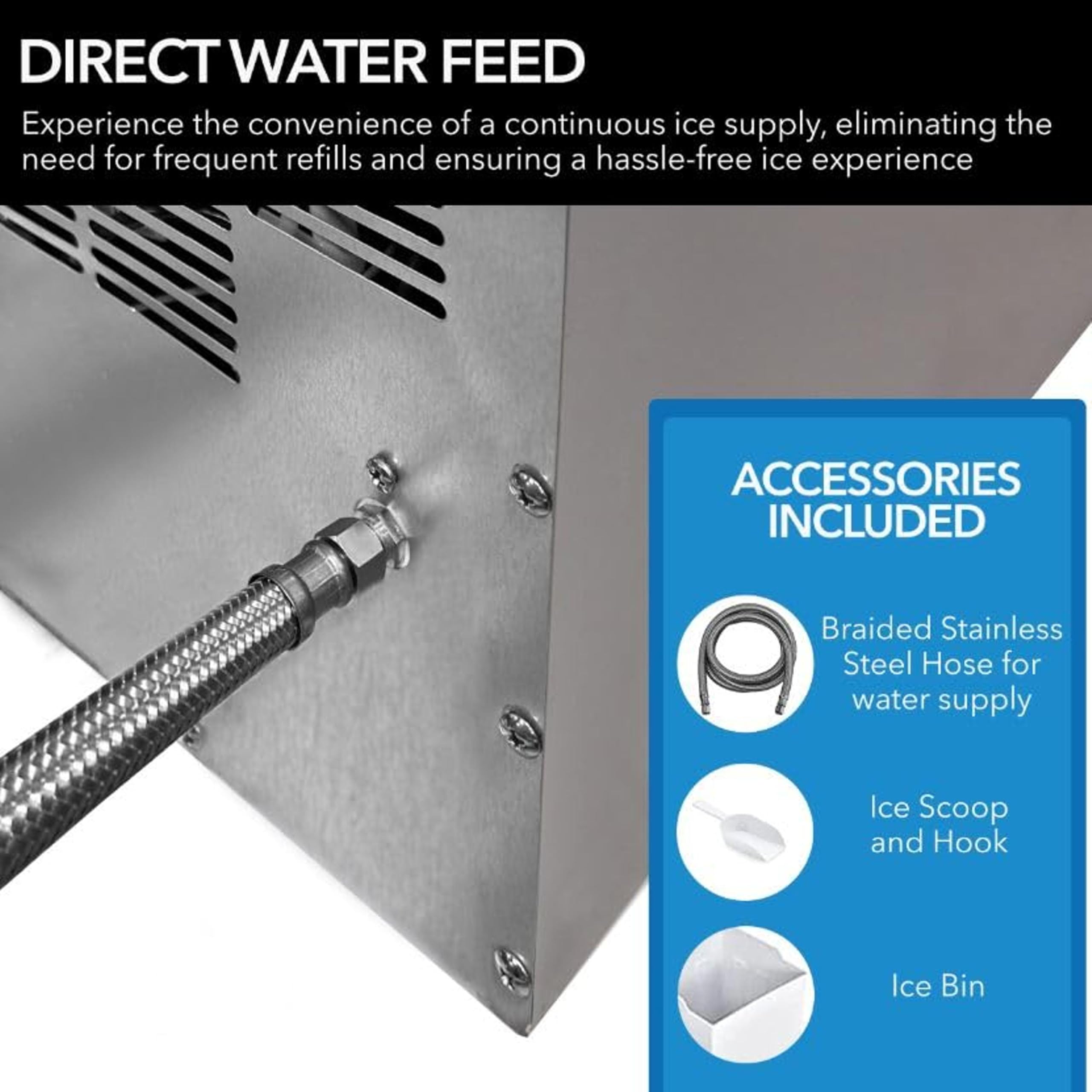 Whynter MIM-14231SS 14'' Undercounter Automatic Stainless Steel Marine 23lb Daily Output Ice Makers, One Size