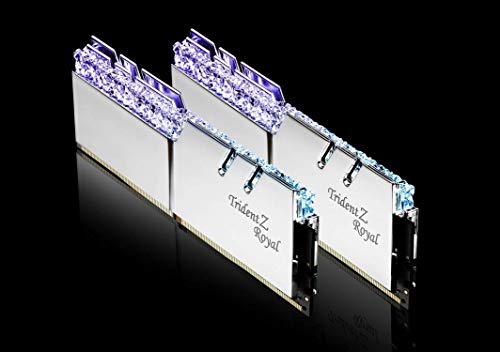 G.SKILL Trident Z Royal Series (Intel XMP) DDR4 RAM 32GB (2x16GB) 3200MT/s CL16-18-18-38 1.35V Desktop Computer Memory UDIMM - Silver (F4-3200C16D-32GTRS)