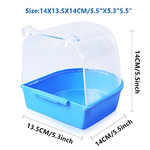 YJJKJ Caged Bird Bath Bird Cage Parrot Supplies Bathing Tub for Small Brids Canary Budgerigar Cockatiel Lovebird(Random Color)
