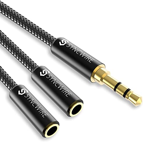 SYNCWIRE Headphone Splitter, iPhone Headphone Adapter, 3.5mm Audio Stereo Y Splitter for Phone & More