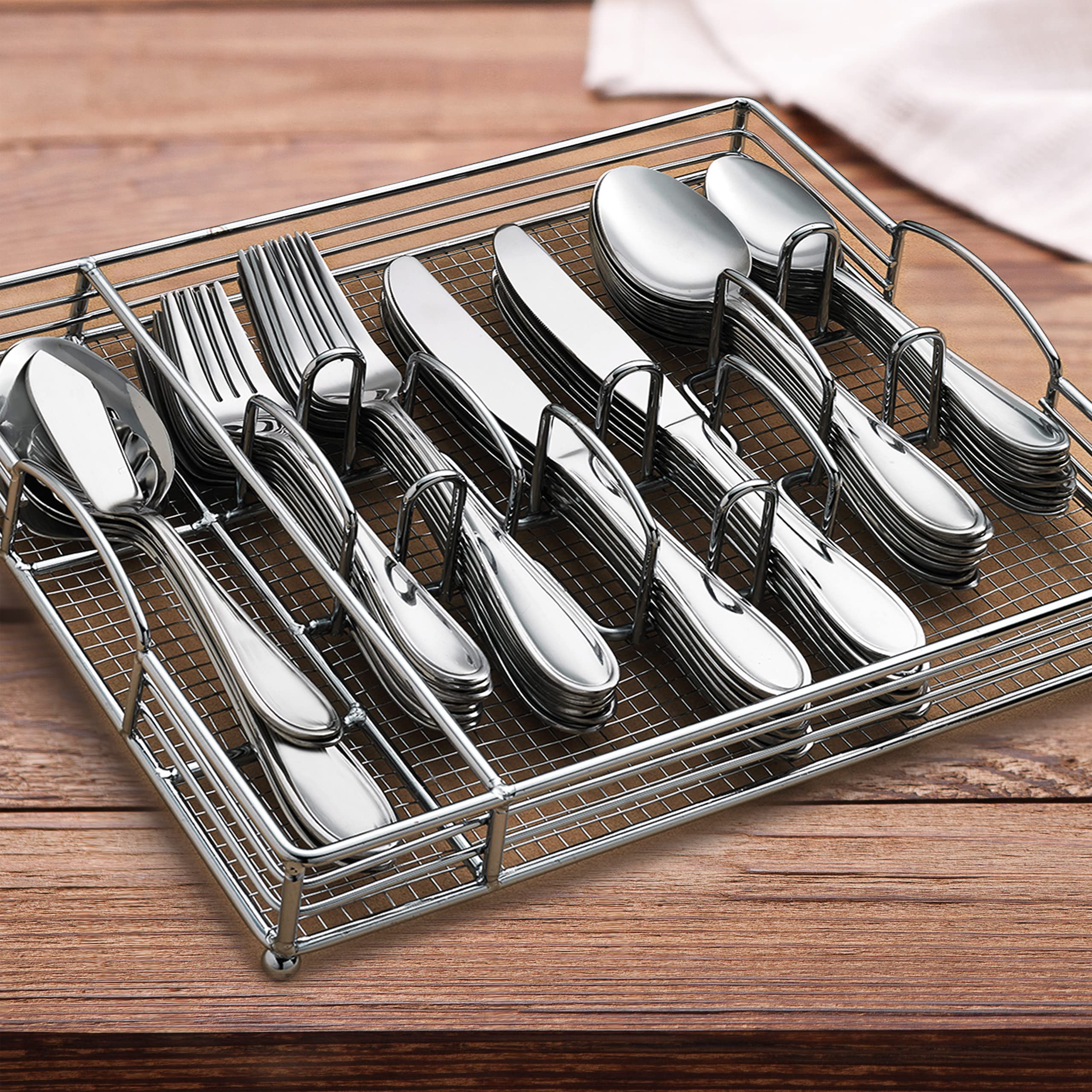 Hampton Forge Lincoln 46 Piece Set with Caddy, 5.80 LB, Metallic
