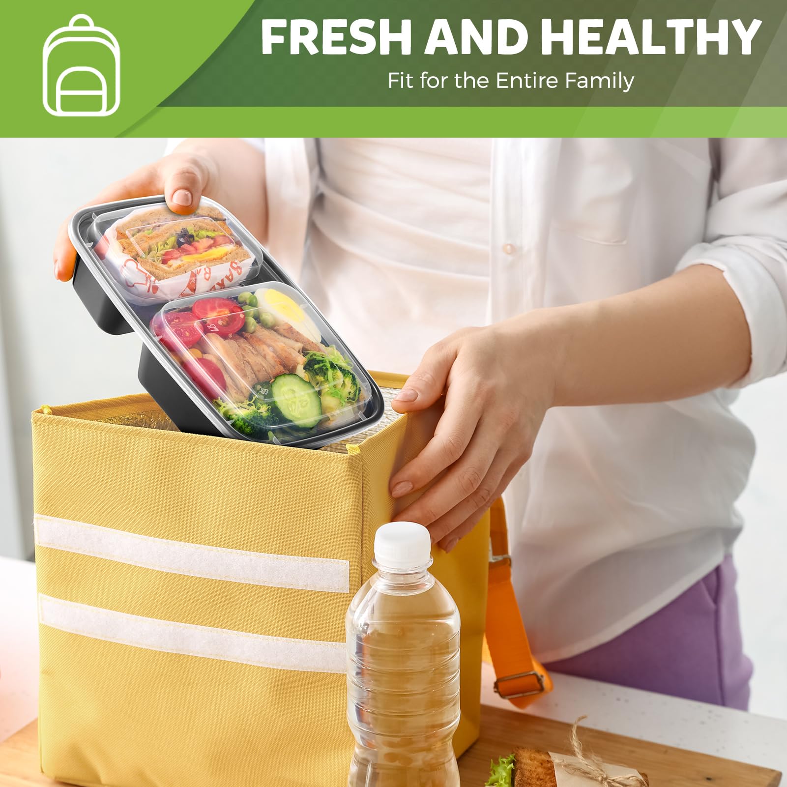 Glotoch 50 Pack 32OZ【2024 Upgrade】Meal Prep Container Microwave Safe,Extra Large &Thick Food Storage Containers With Lids,Durable Bento Boxes BPA-free, Stackable,Dishwasher/Freezer Safe