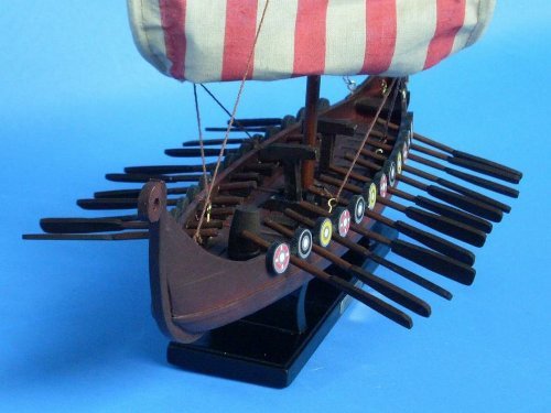 Hampton Nautical Viking Drakkar Ship, 14" , Brown