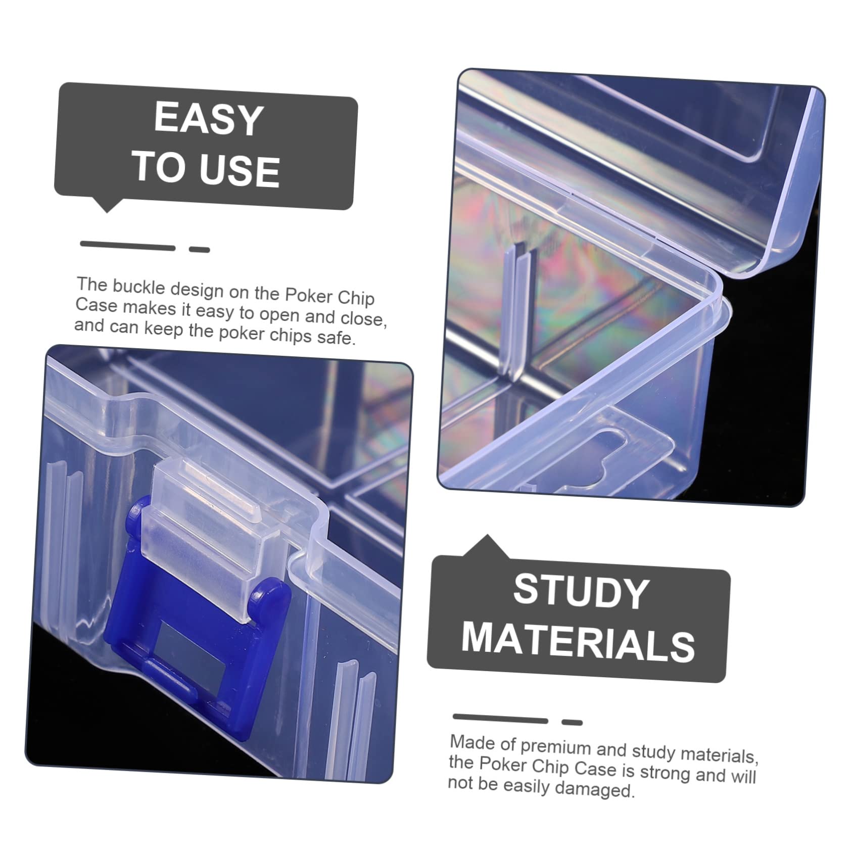 INOOMP Transparent for Storage Multi-use Clear Play Game Case Card Chips Large Chip Table Cards Organizer Organizers Carrier Capacity Container Outdoor Casino Accessory Poker Plastic