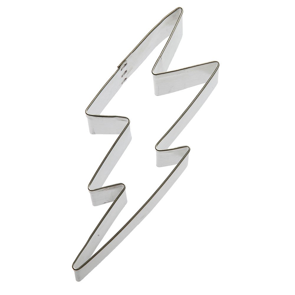 Lightning Bolt Cookie Cutter 5.5 Inch - Made in the USA β Foose Store Cookie Cutters Tin Plated Steel Lightning Bolt Cookie Mold