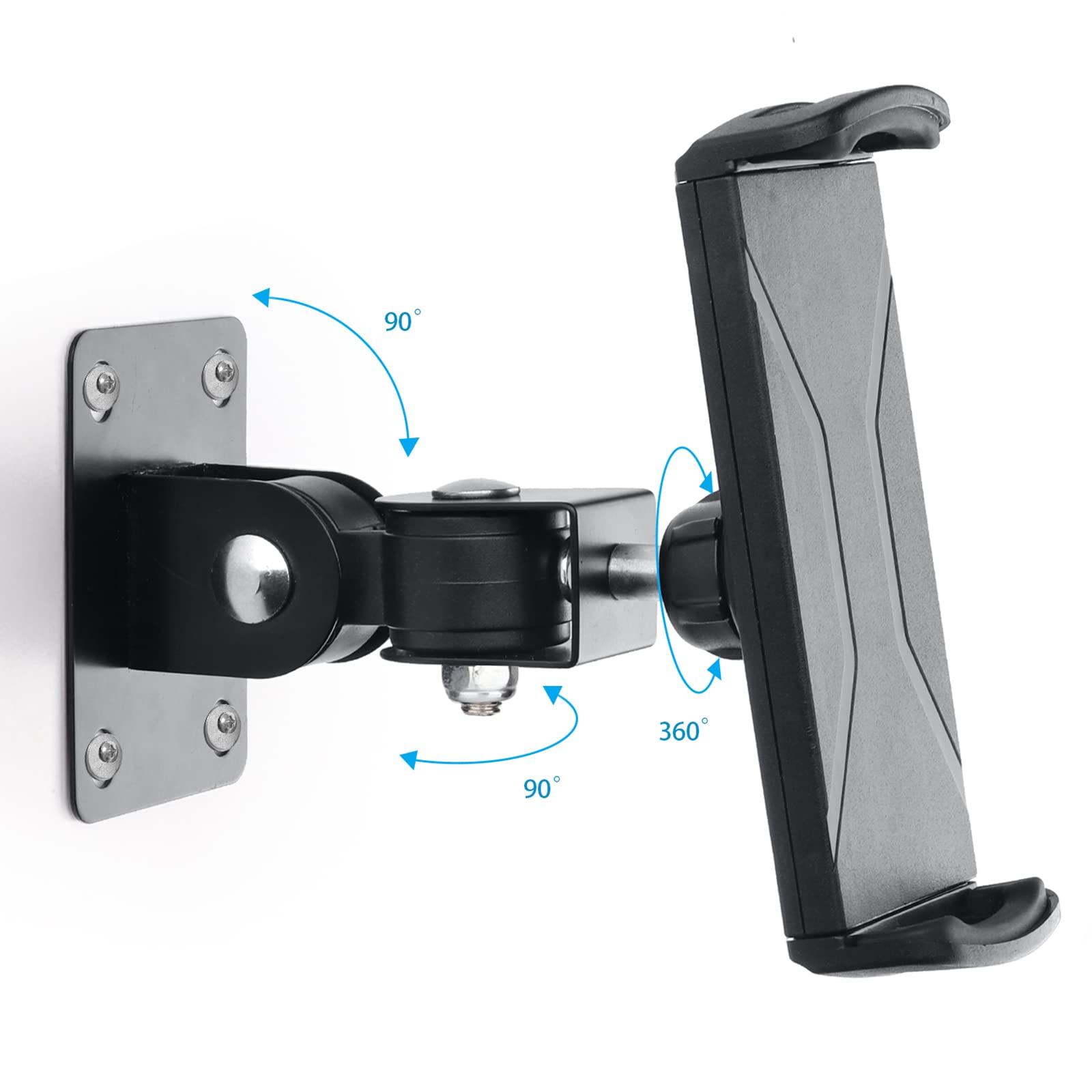 GSRUAN Dual Pull Tablet Wall Mount, Suitable for 4.7 to 12.9 inch Tablet or Smartphone, Medical Places, Factory,Homes, Classrooms(Black)
