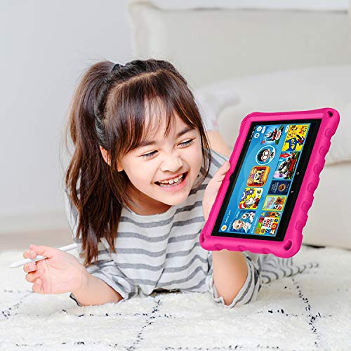 Fire HD 8 Tablet Case, Kids Case for Amazon Kindle Fire 8/8 Plus Tablet 10th/12th Generation 2020/2022 Release, Ubearkk Light Weight Shock Proof Anti Slip Protective Cases and Covers (Pink)