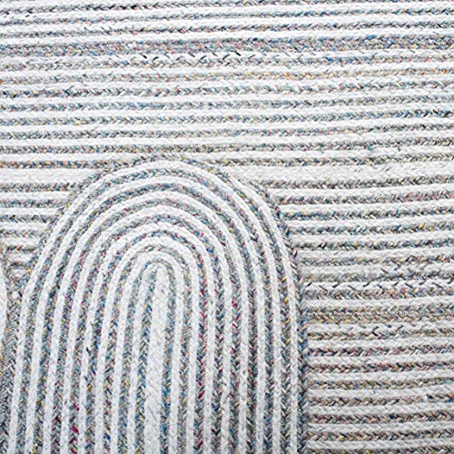 SAFAVIEH Cape Cod Collection Accent Rug - 4' x 6', Ivory & Green, Handmade Braided, Ideal for High Traffic Areas in Entryway, Living Room, Bedroom (CAP229A)