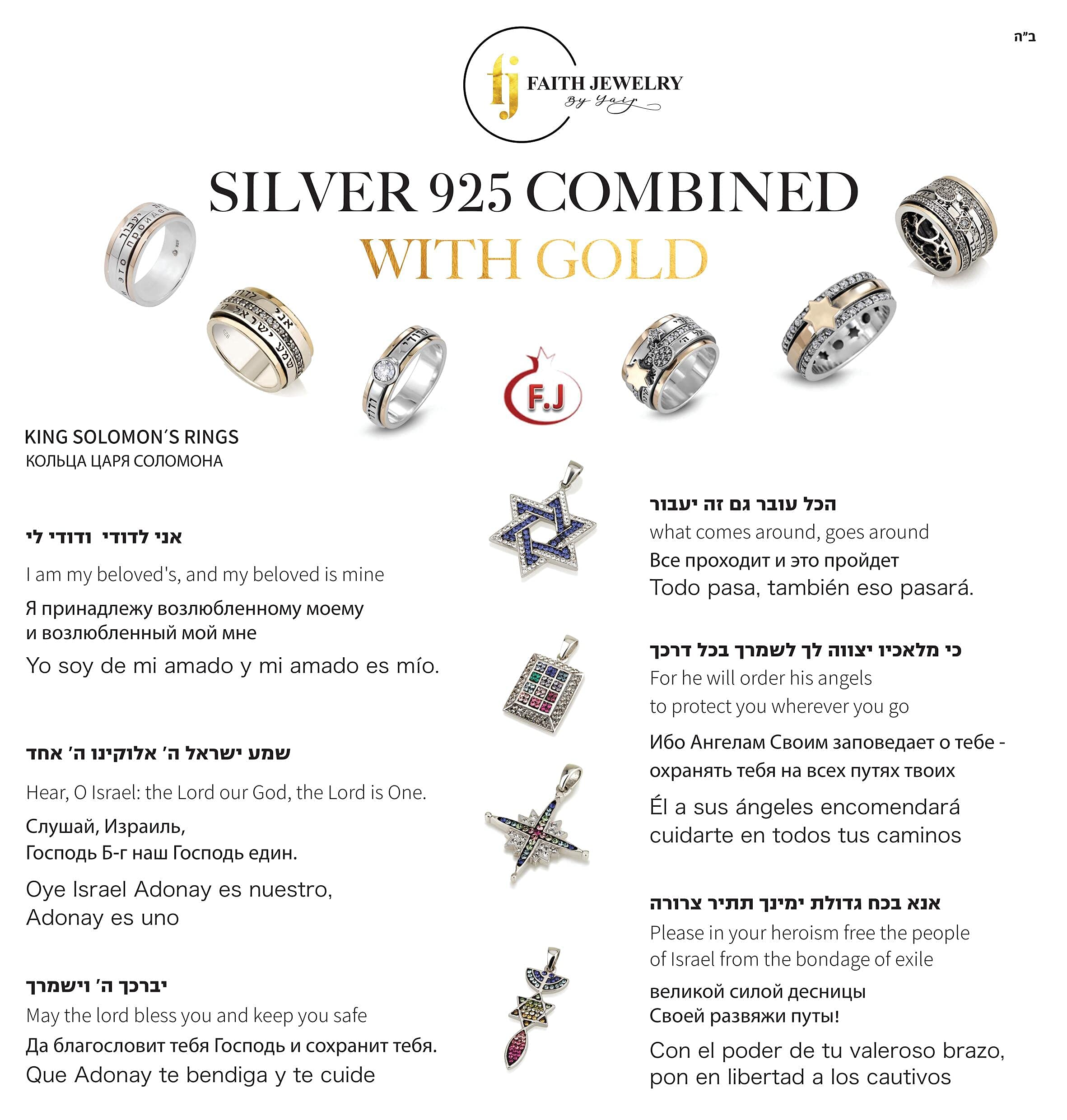 Faith Jewelry Sor600 Silver Combined Gold Rings