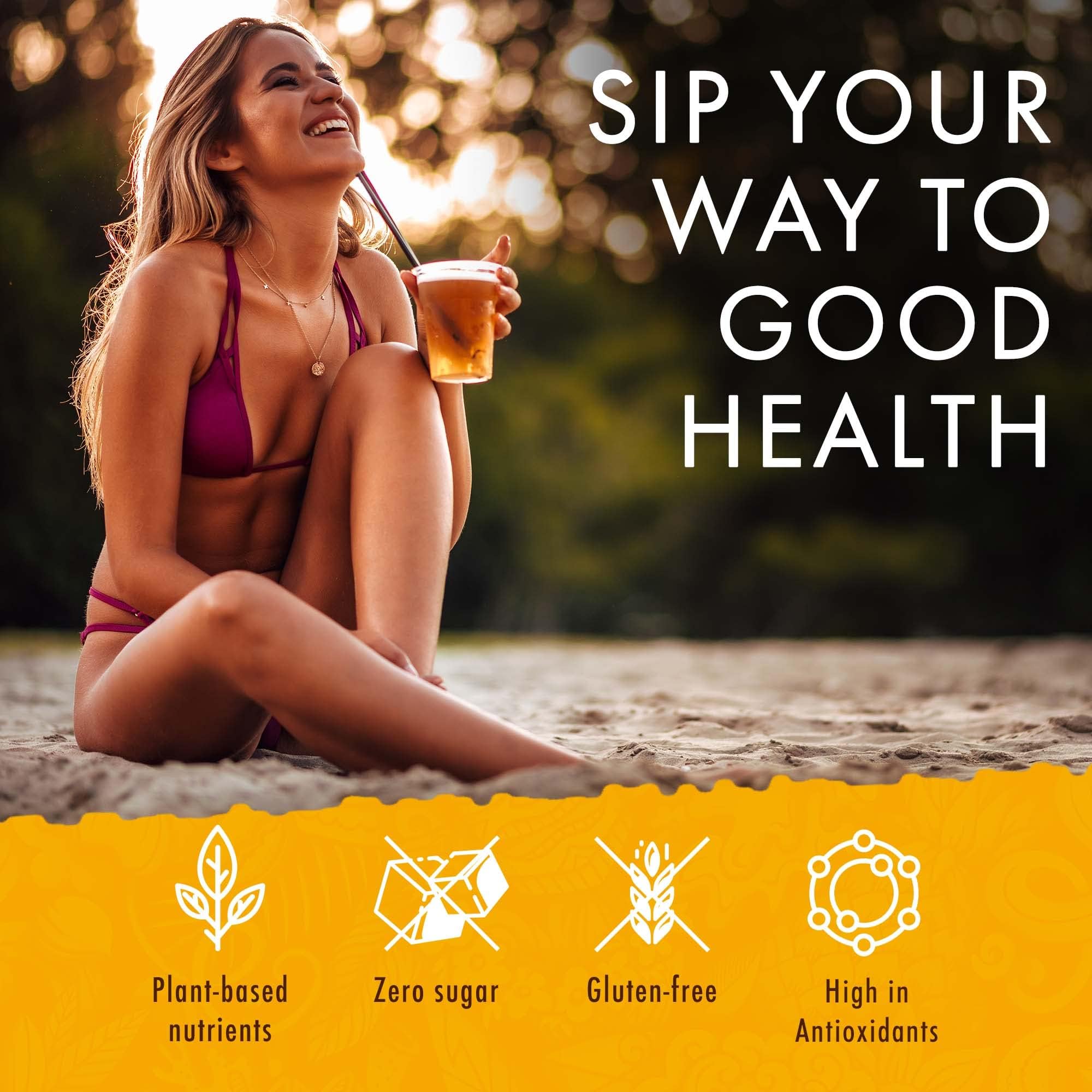 Hawaiian Natural Tea Mango Peach Flavored Organic Tea - Tropical Fruit Green Tea Blend with Black Tea - Perfect Daily Cup & Gift for Tea Lovers - 20 Tea Bags