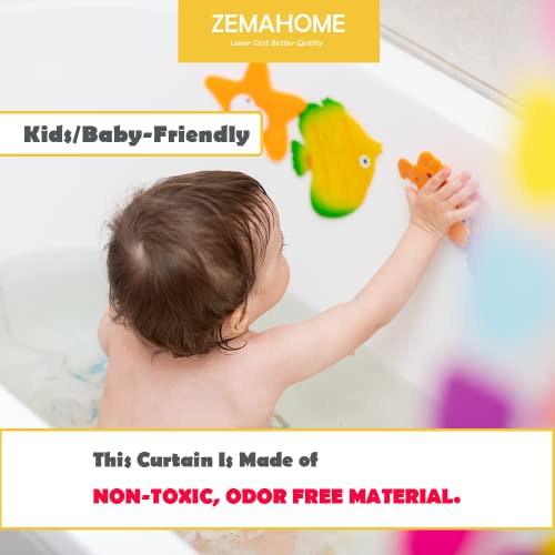 ZEMAHOME 72" x 66" Short PEVA Plastic Shower Curtain Liner - 1 Pack Premium Light Weight Clear Bathroom Shower Showroom Curtain Liner with Rustproof Metal Gromments and Weighted Magnet