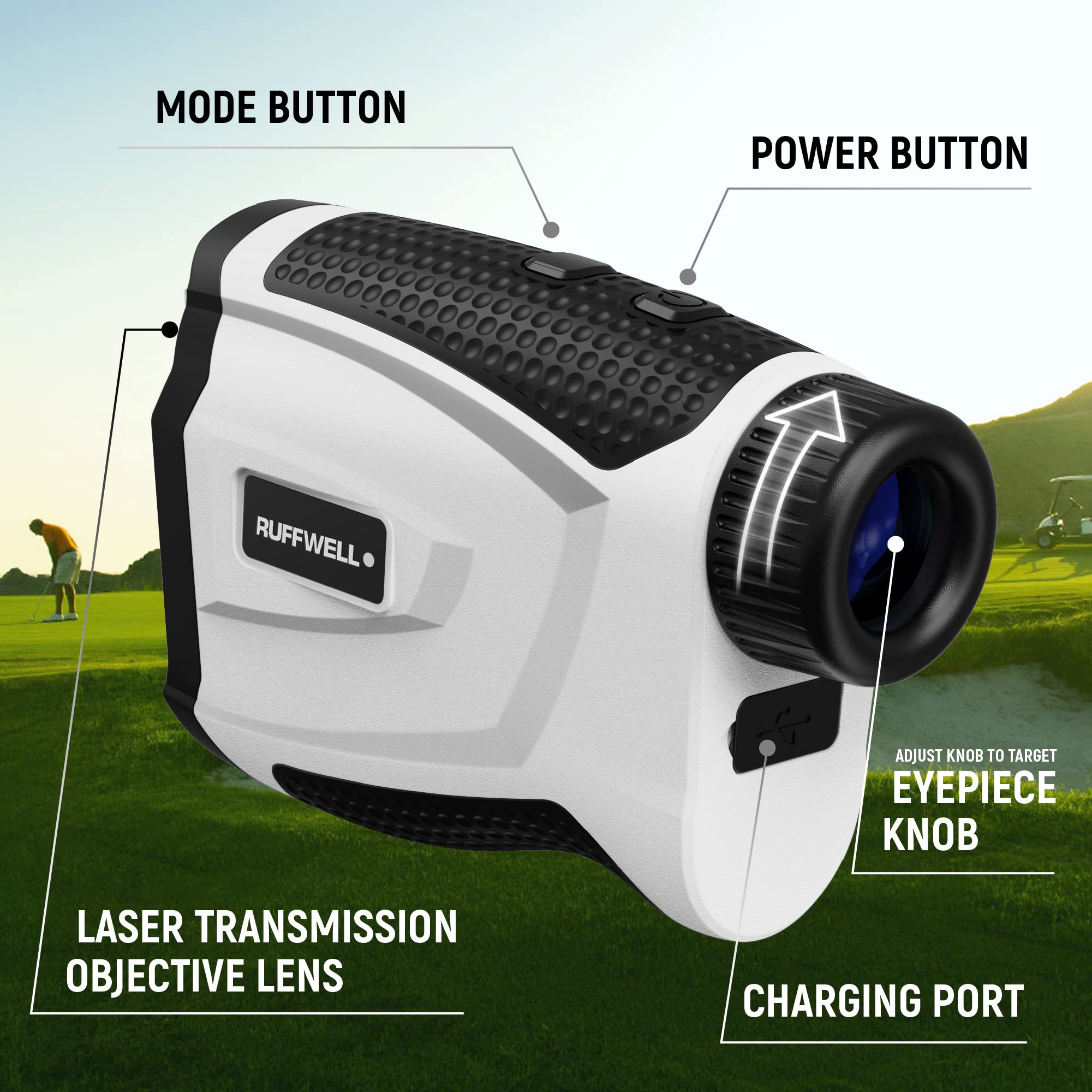 Golf Rangefinder 6.5X Laser Rangefinder High Transmittance Rangefinder Independent Ranging with Three Modes,Distance Measurement, Slope Compensation,Speed Modes,High Portable,with Golfing,Hunting
