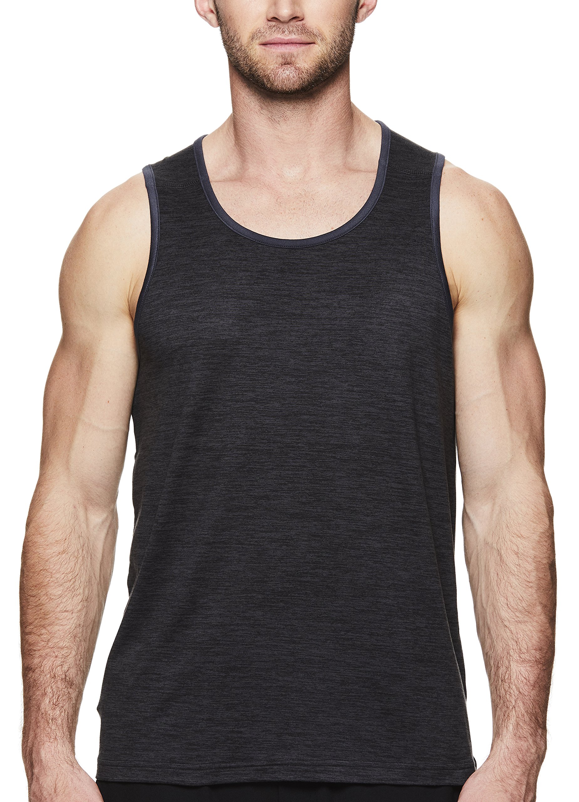 Gaiam Men's Everyday Basic Muscle Tank Top - Sleeveless Yoga & Workout Shirt - Rifle Green Heather, Small