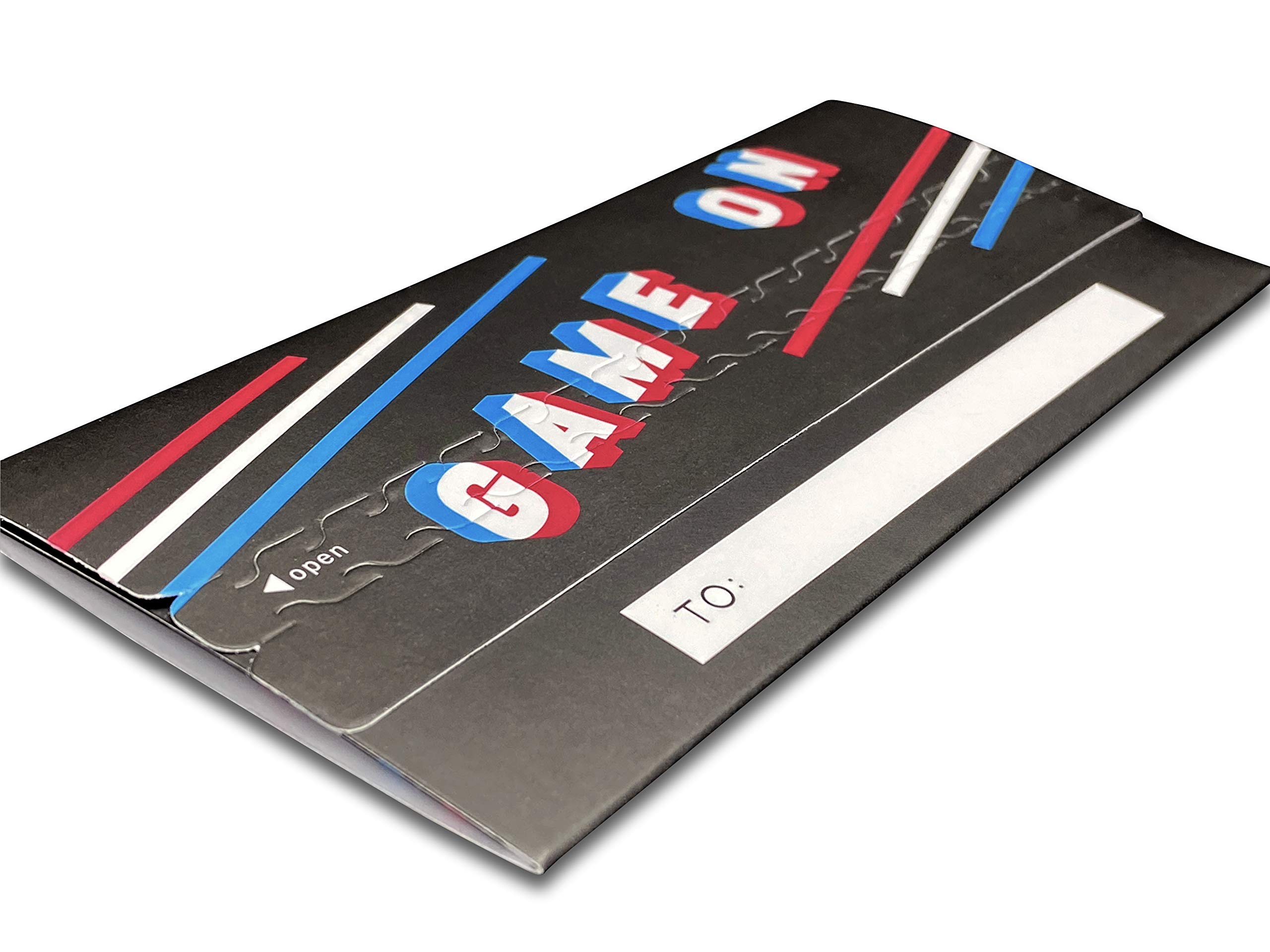 ZipGifts Birthday Card | Zip-Open Money Holder w/Clear Plastic Window for Cash, Check, & Gift Card (Game On)