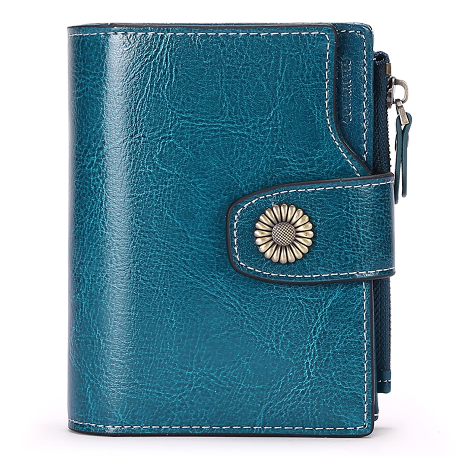 FALAN MULE Small Wallet for Women Genuine Leather Bifold Compact Small Womens Wallet with RFID Blocking