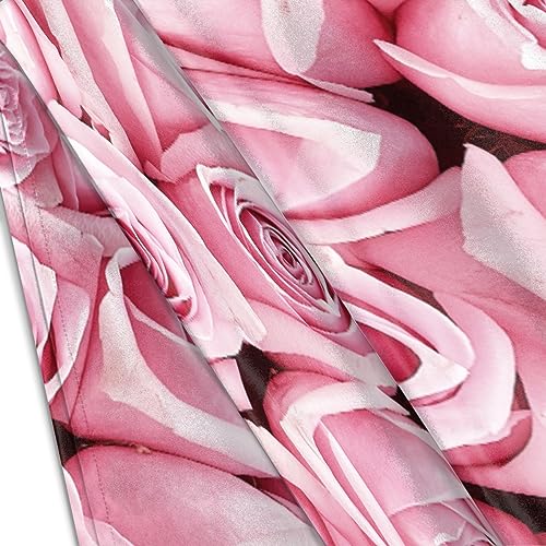 Pink Roses Satin Pillow Cases Silk Satin Pillowcase for Hair and Skin Standard Set of 2 Super Soft Silk Pillowcase with Envelope Closure (20x26 in)