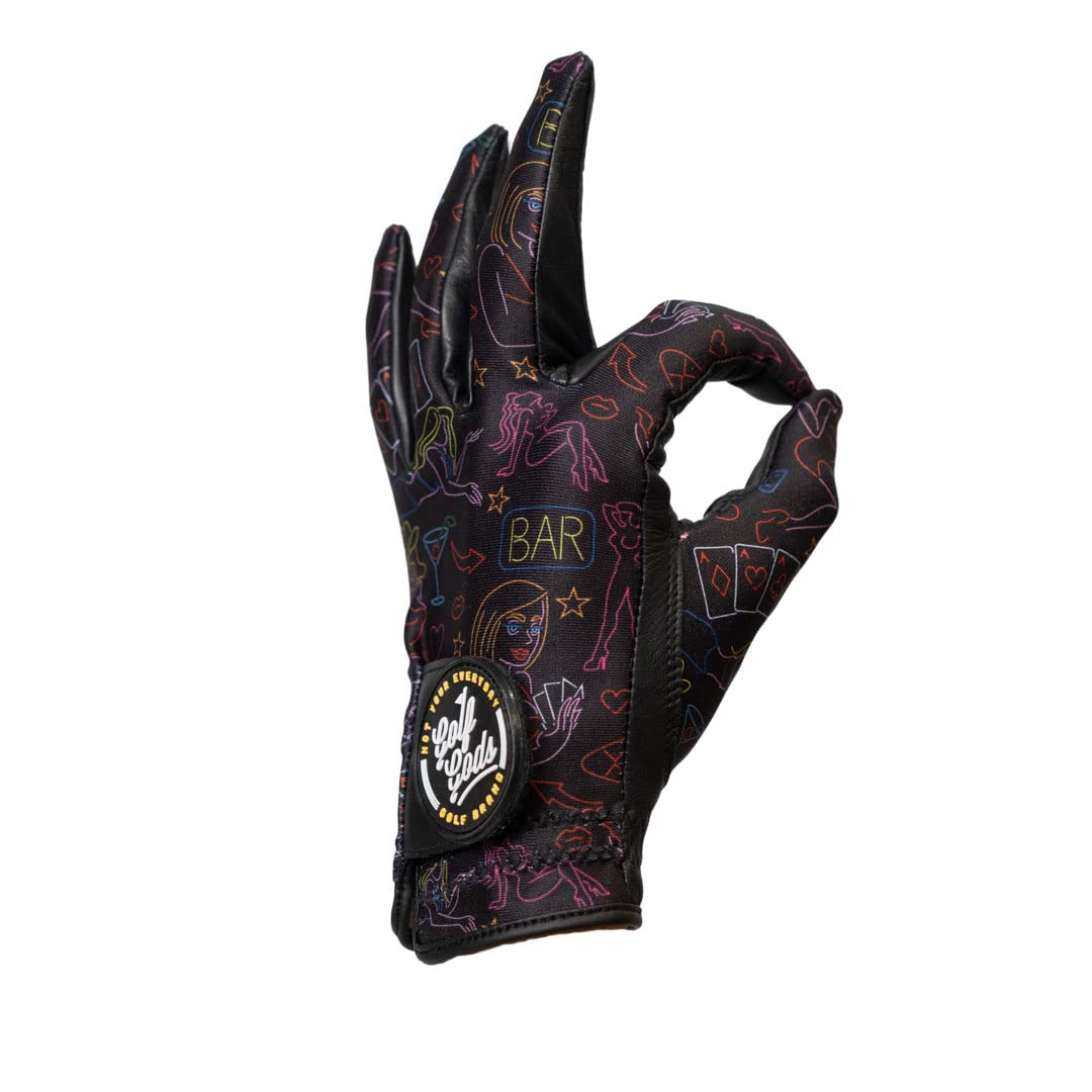 Golf Gods - Glove Vegas Nights (X-Large Left), Black
