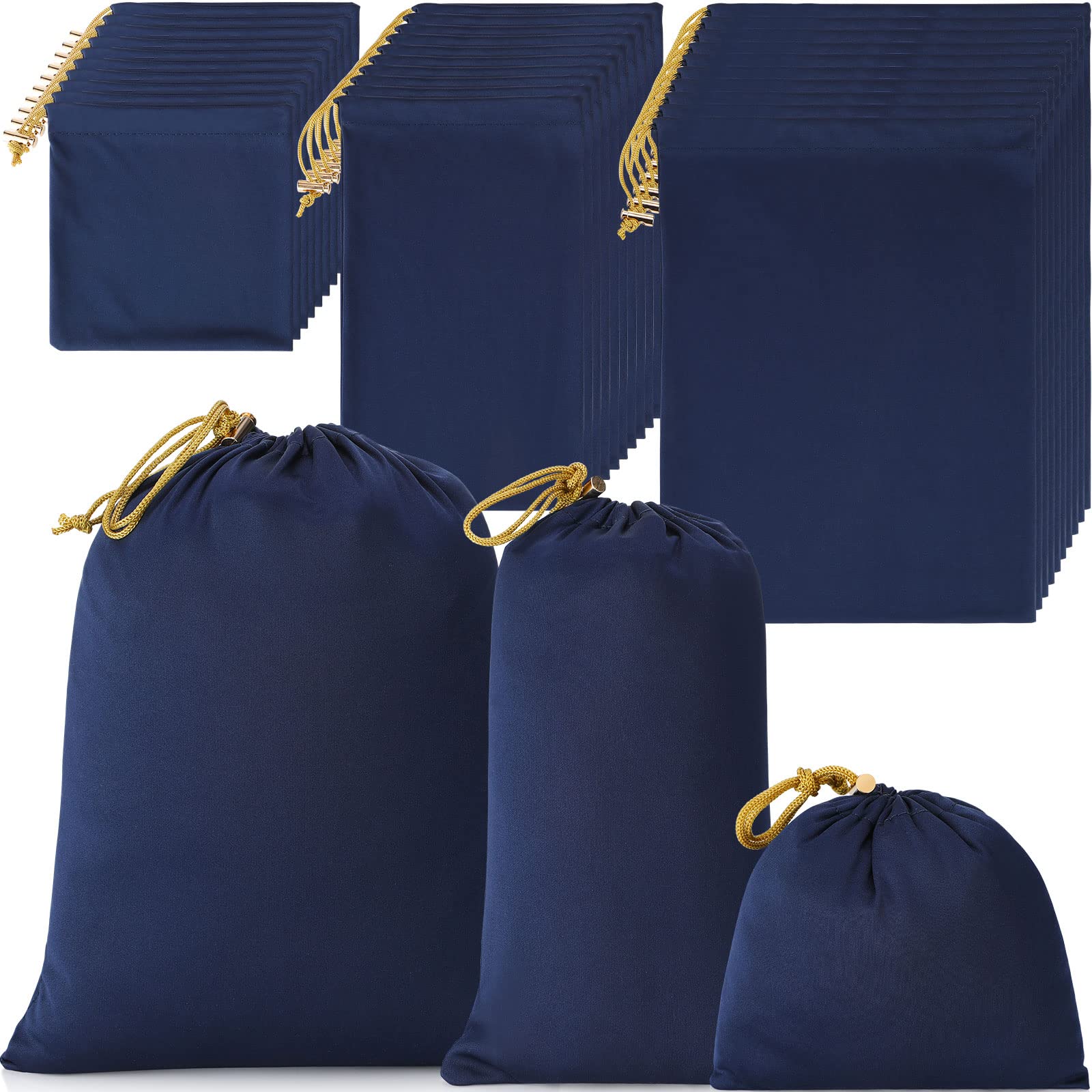 Nuogo 30 Pcs Adult Game Toy Storage Bags 3 Sizes Microfiber Drawstring Bag Adjustable Toys Organizer Foldable Ditty Bag Pouch for Jewelry Toy Cosmetic(Black)