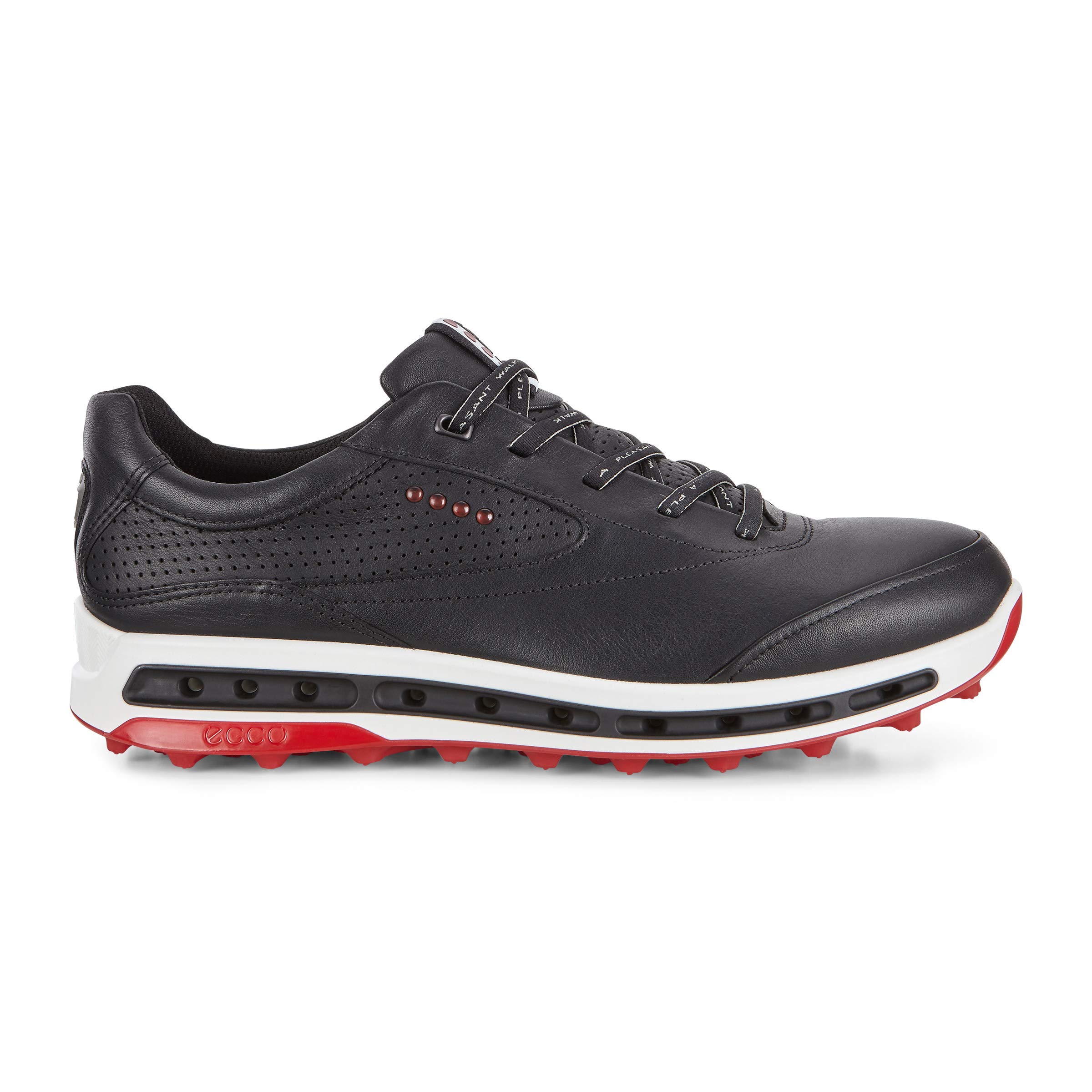 ECCO Men's Cool Pro Gore-TEX Golf Shoe, Black/Brick, 9-9.5
