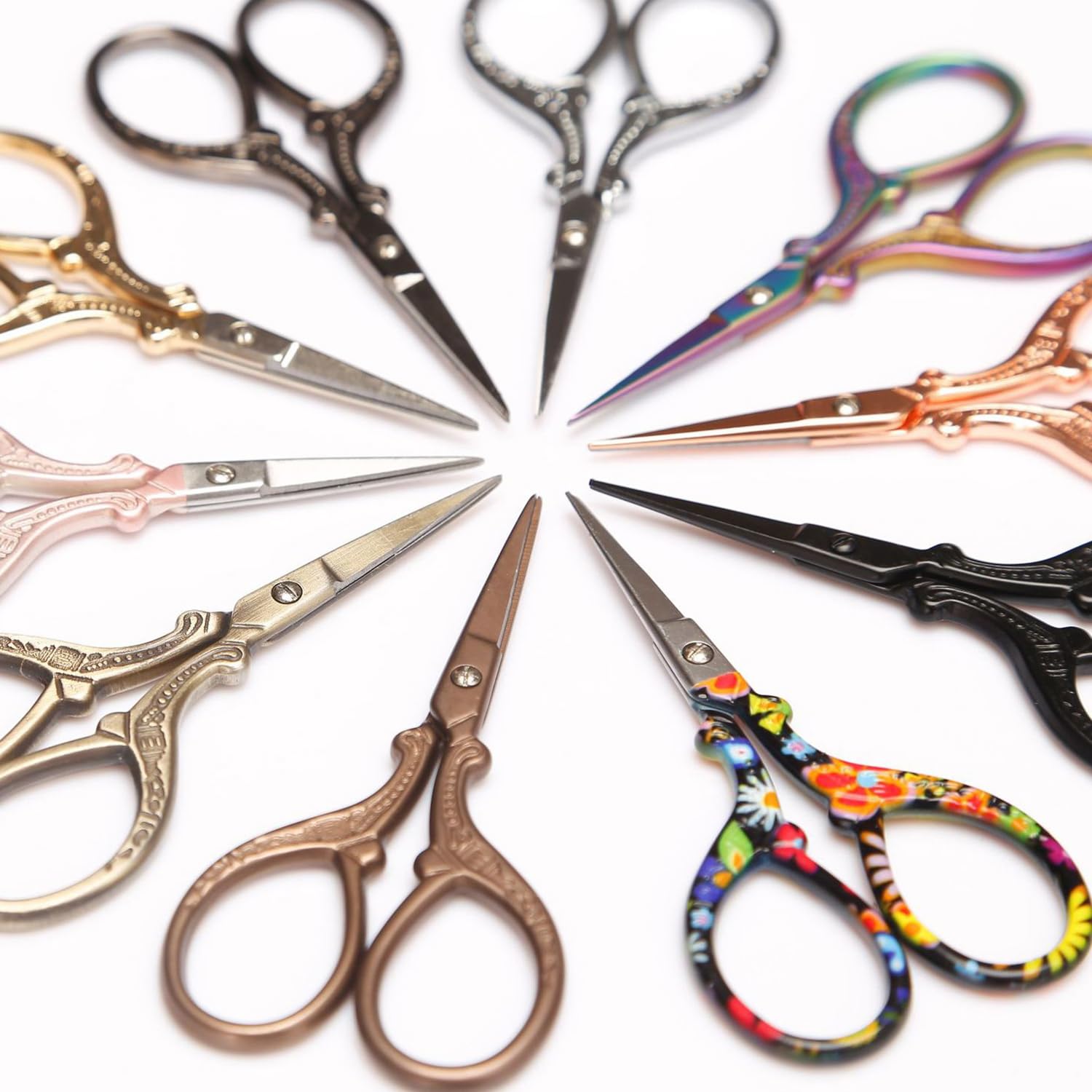 GAIFONGRE 3.5 inch Sewing Embroidery Scissors, Straight Sharp Stainless Steel Sharp Scissors with leather sheath cover,DIY tools for Threading Needlework Dressmaker Artwork Everyday Use (Bronze)