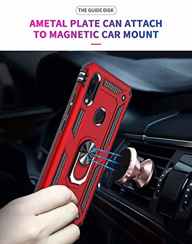 Strug for Xiaomi Redmi Note 7/Redmi Note 7 Pro Case,Heavy Duty Shockproof Protection Built-in 360 Rotatable Ring Magnetic Car Mount Case with Screen Protector for Xiaomi Redmi Note 7(Blue)