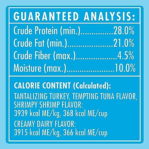 Temptations Classic Crunchy and Soft Cat Treats Variety Pack with Creamy Dairy, Tempting Tuna, Shrimpy Shrimp, and Tantalizing Turkey Flavors, (6) 6.3 oz. Pouches