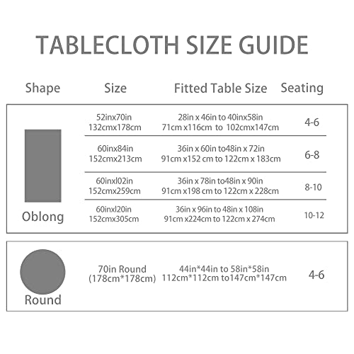 Hexagram Fall Tablecloth Round, Thanksgiving Tablecloth 70 Round inch, Jacquard Rust Maple and Fall Leaves Fabric Kitchen Table Decorations for Home