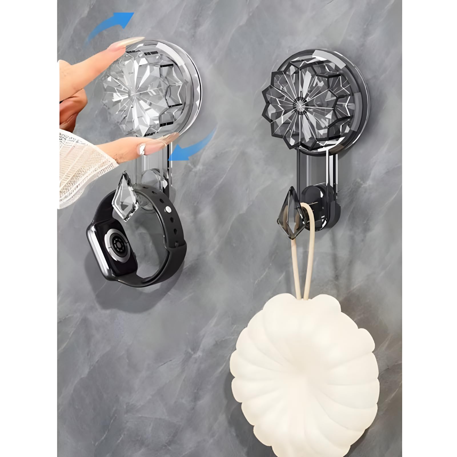 NFGBF Suction Cup Hooks for Shower,Adhesive Towel Hooks,No Drill Hooks for Hanging on Bathroom or Kitchen. (3 Pack,Green)