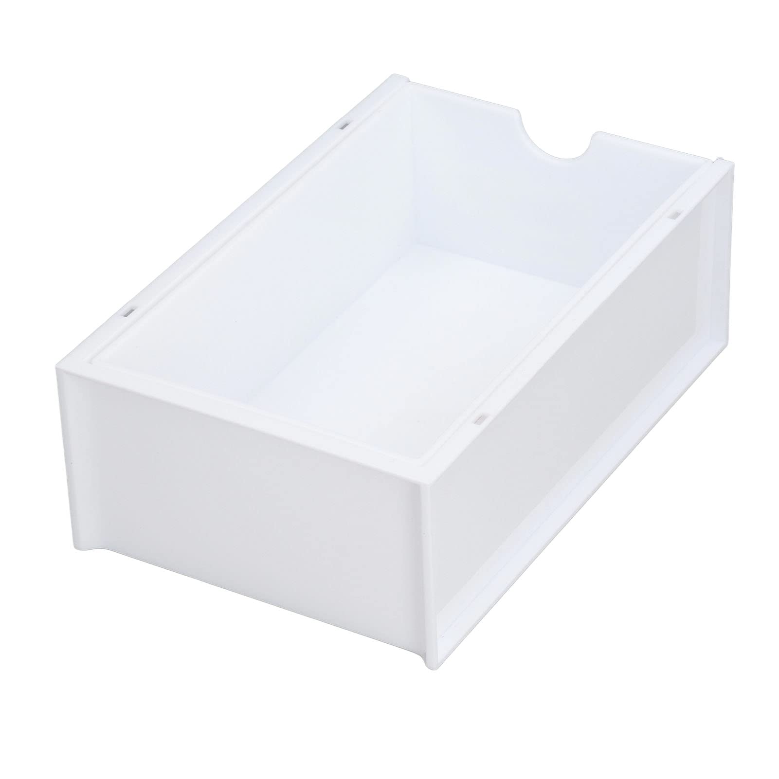 Storage Box Stackable PP Material Large Capacity Drawer Box for Office Home (White)