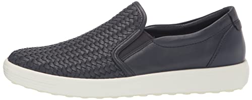 ECCO Women's Soft 7 Woven Slip on 2.0 Sneaker, Night Sky, 9-9.5