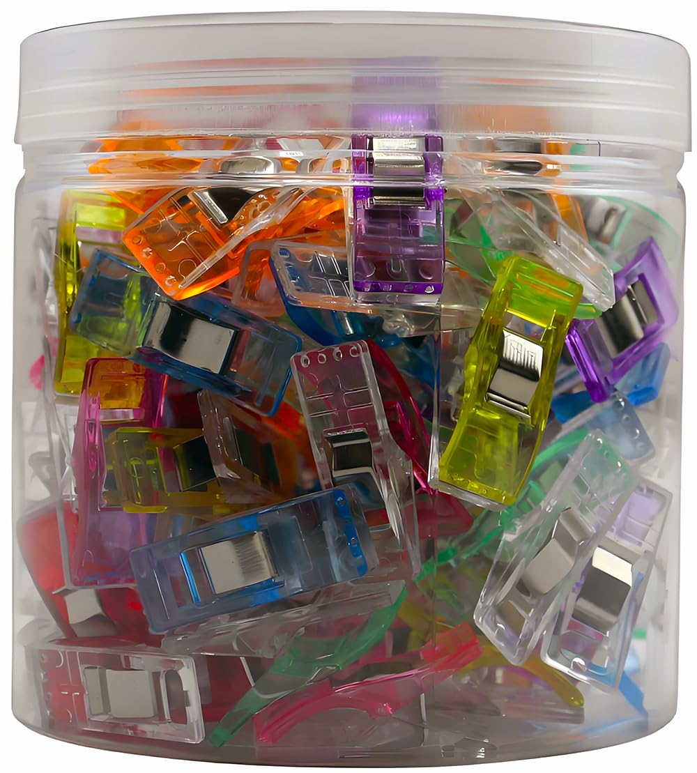 Sewing Clips,100 Pcs,Sewing Clips for Fabric,Fabric Clips for Sewing and Quilting,Quilting Clips for Binding,Sewing Accessories and Supplies(9 Colors)