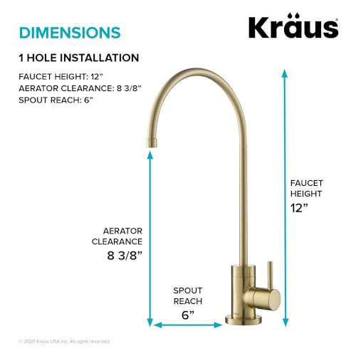 KRAUS Purita 100% Lead-Free Kitchen Water Filter Faucet in Brushed Gold, FF-100BG