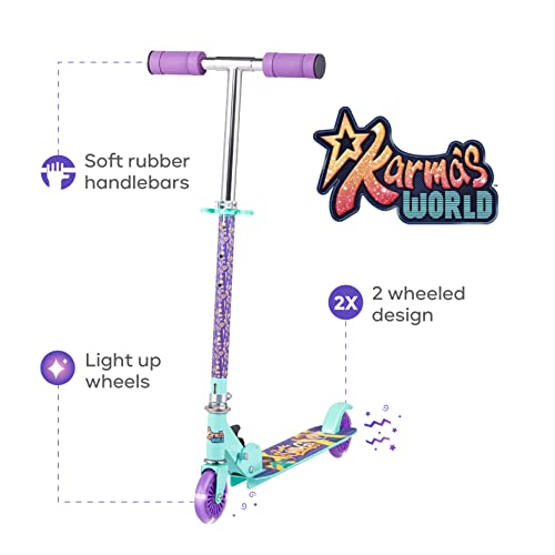Karma’s World 2 Wheel Kick Scooter for Kids - Easy & Portable Fold-N-Carry Design, Ultra-Lightweight, Comfortable & Safe, Durable & Easy to Ride