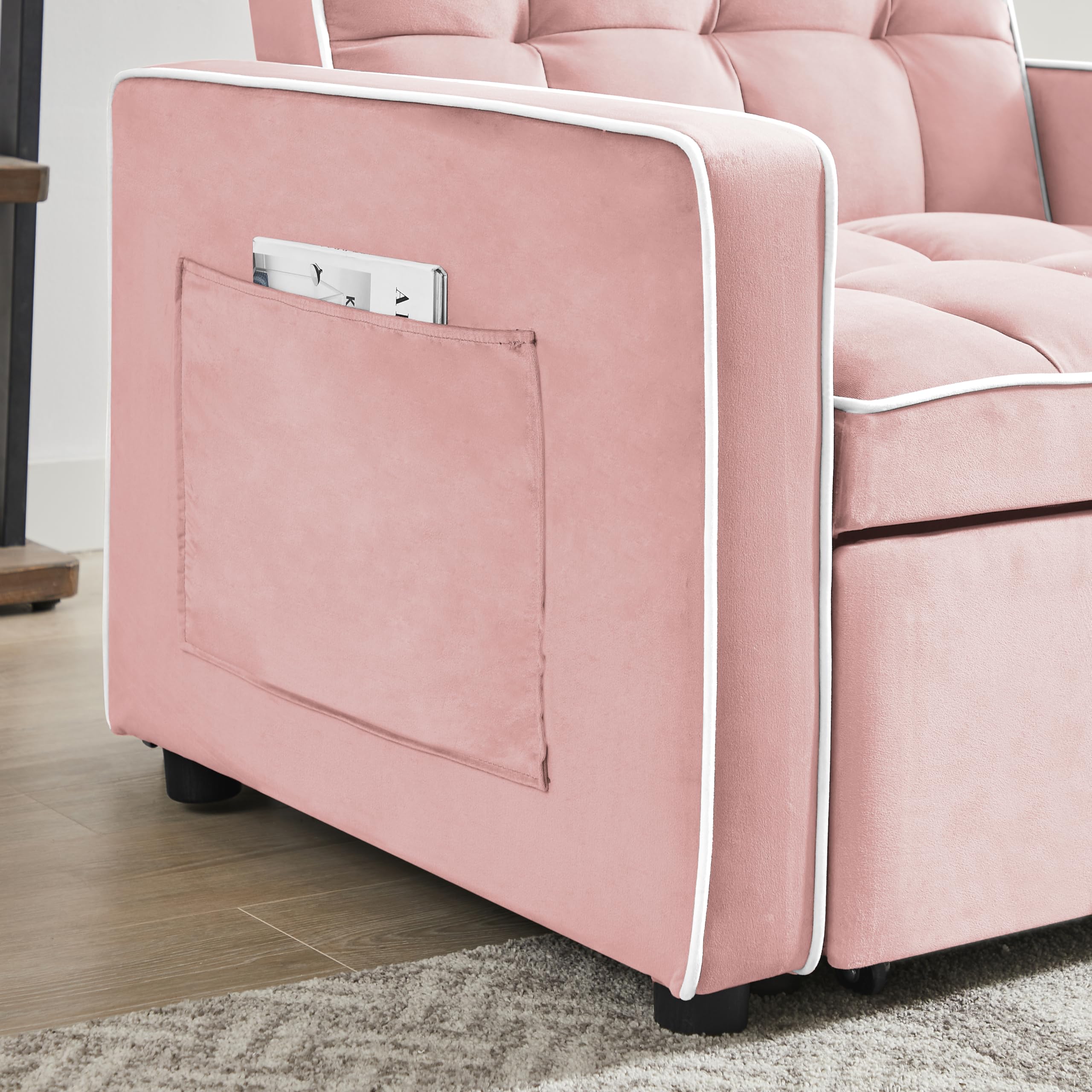 NicBex Fairy-SF-00027-LWJ Sofabed, 35.43"x33.85"x31.1", Pink