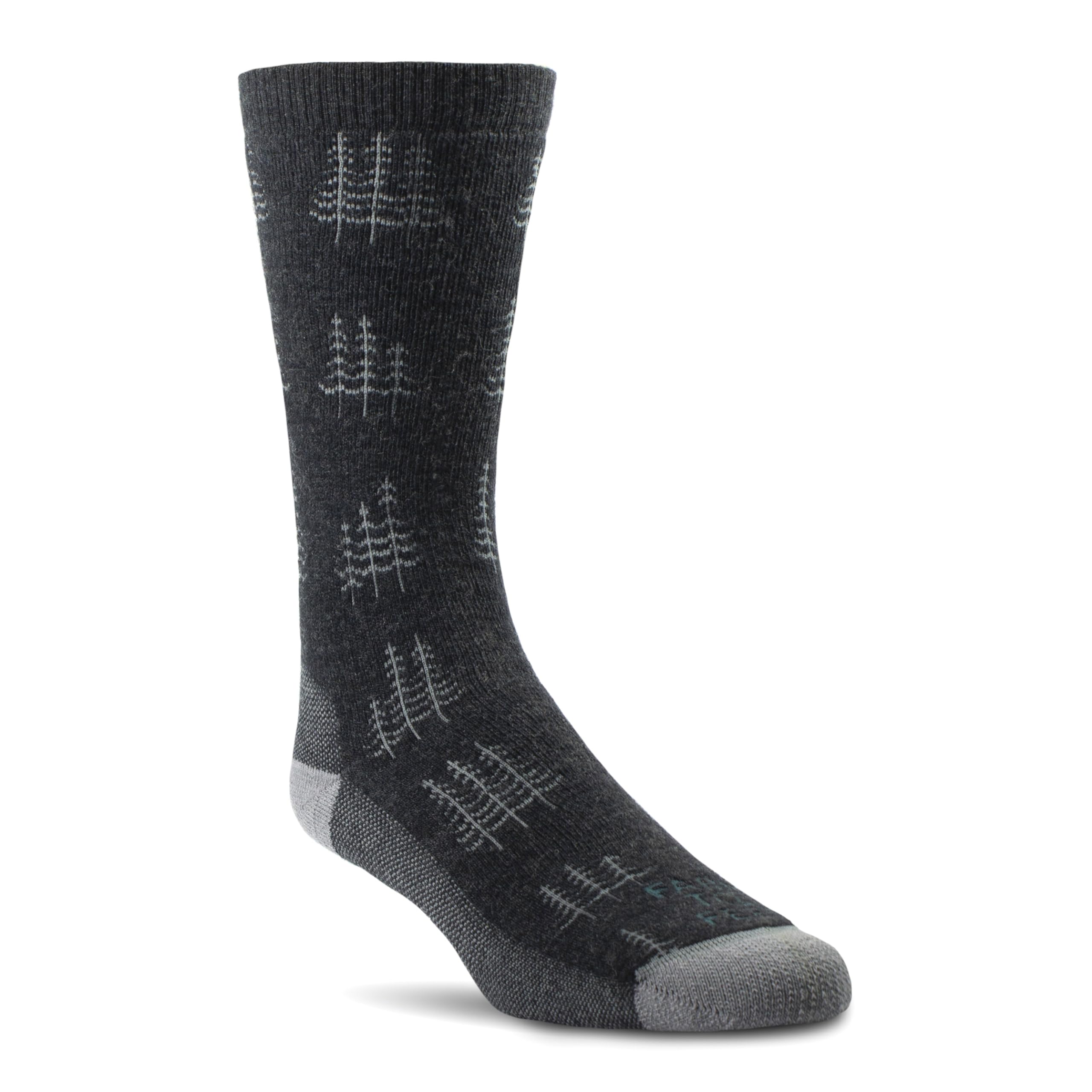 Farm to Feet Men's Cokeville Midweight Crew Socks, Large, Charcoal/Platinum, Medium (8578)