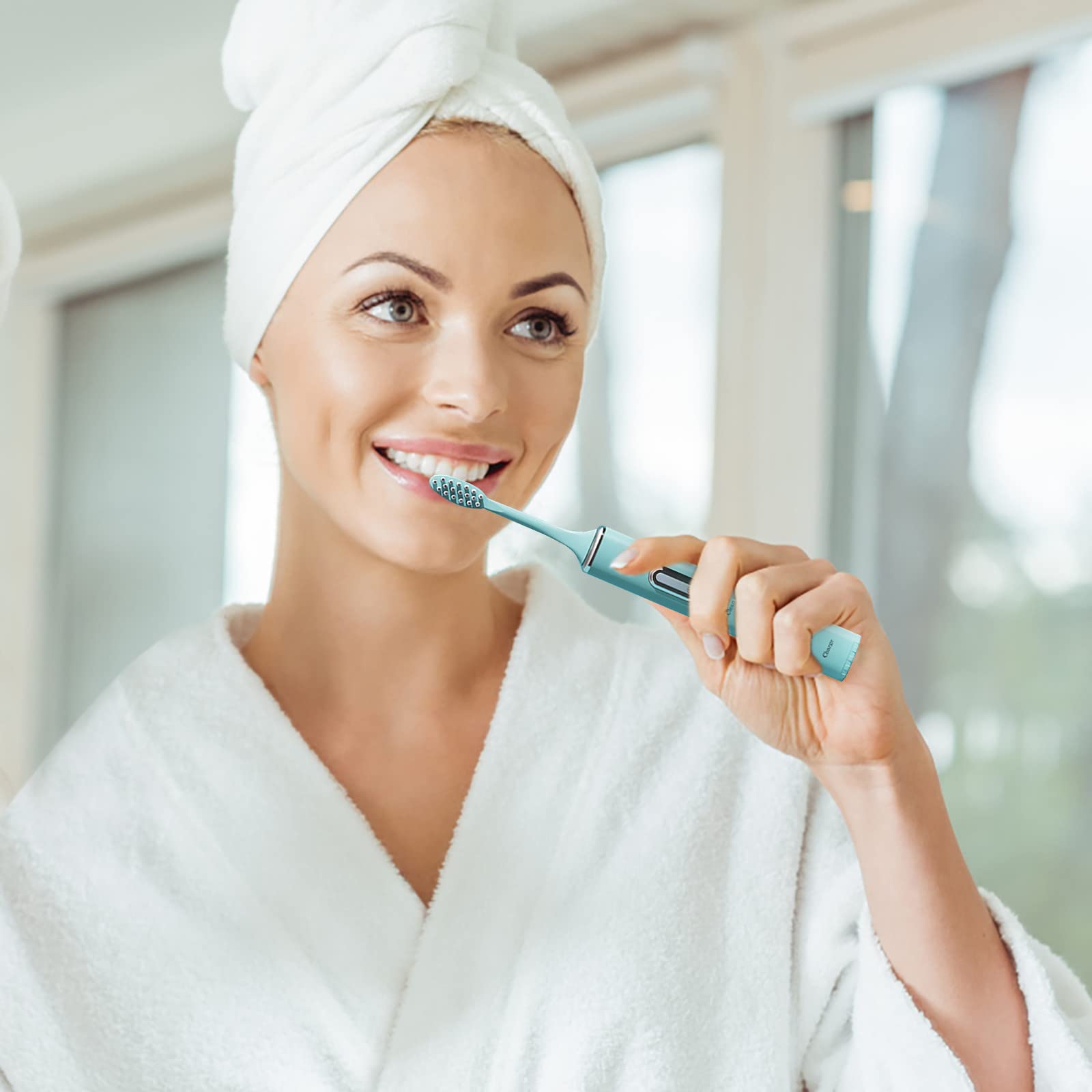ZITIANY 5 Modes Sonic Electric Toothbrush, 7 Color Available Rechargeable Electric Toothbrush with 8 Brush Heads