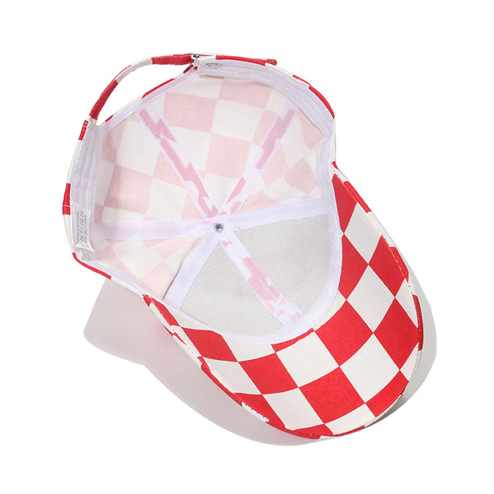 HAOOIE Unisex Checkered Print Baseball Cap Cotton Retro Dad Hat for Men Women Outdoor Sun Hats (Blue)