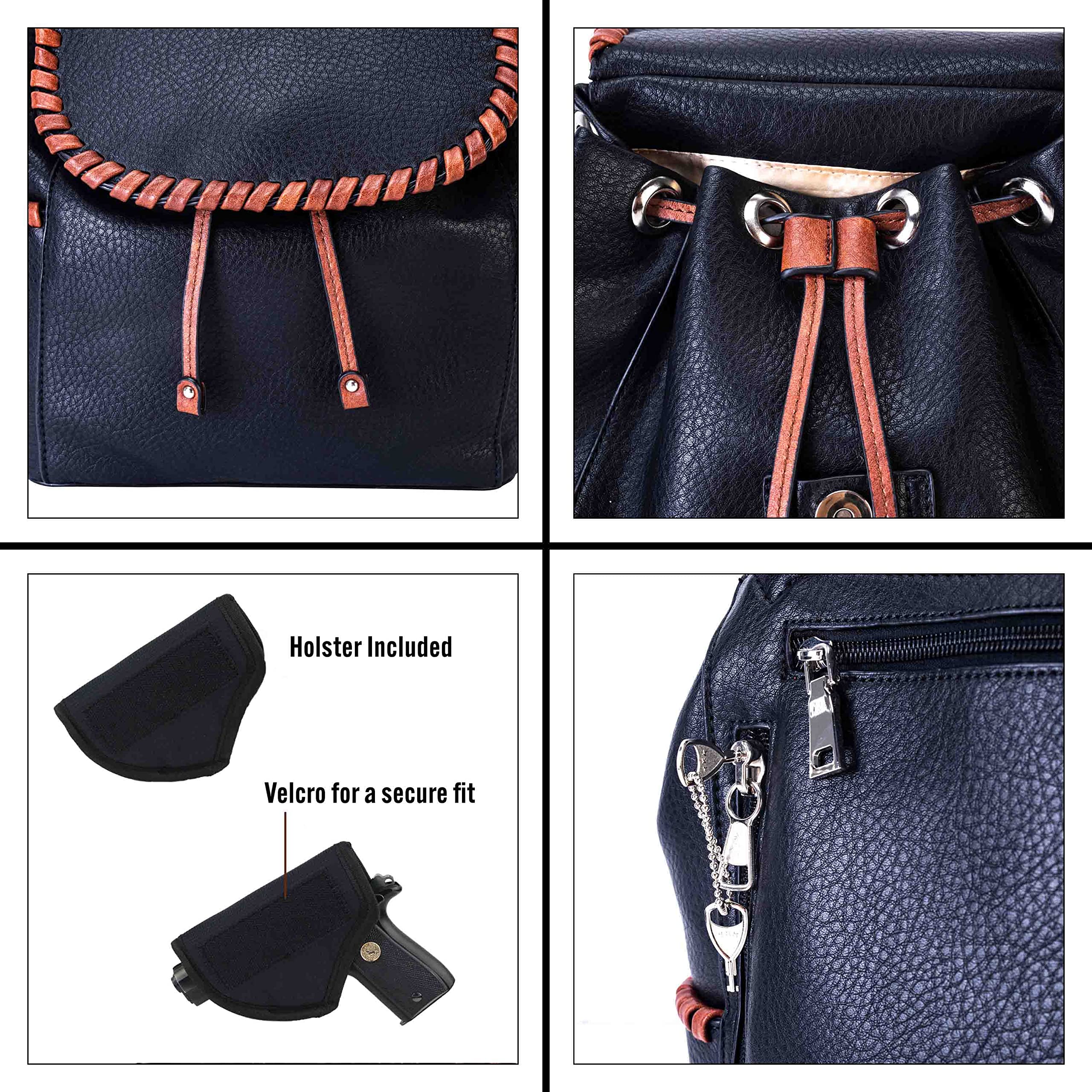 Lady Conceal Concealed Carry Purse - Madelyn Backpack (Gray)