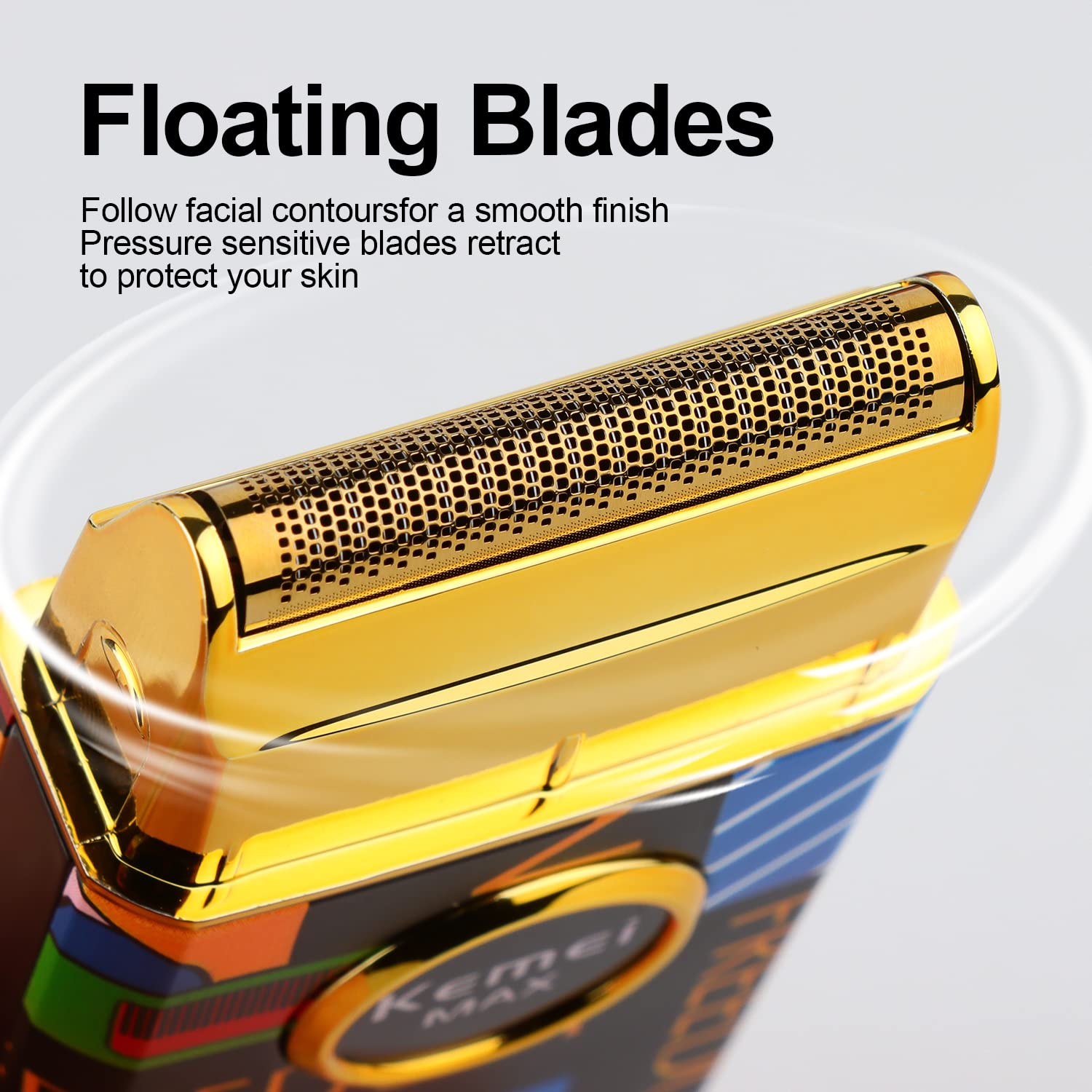 KEMEI Professional Electric Razor for Men, Waterproof Rechargeable Beard Trimmer, Reciprocating Cordless Razor Shaver Precision Beard Sideburn Trimmer Twin Blade Multifunction Grooming Razor, Graffiti