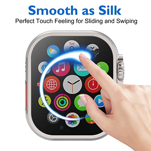 Mothca 2 Pack Tempered Glass Matte Screen Protector for Apple Watch Ultra 2 (49mm)/ Apple Watch Ultra (49mm) [Quick Fit Case] Auto-alignment HD Clear Touch Sensitive Anti-Scratch 9H Matte Glass Film
