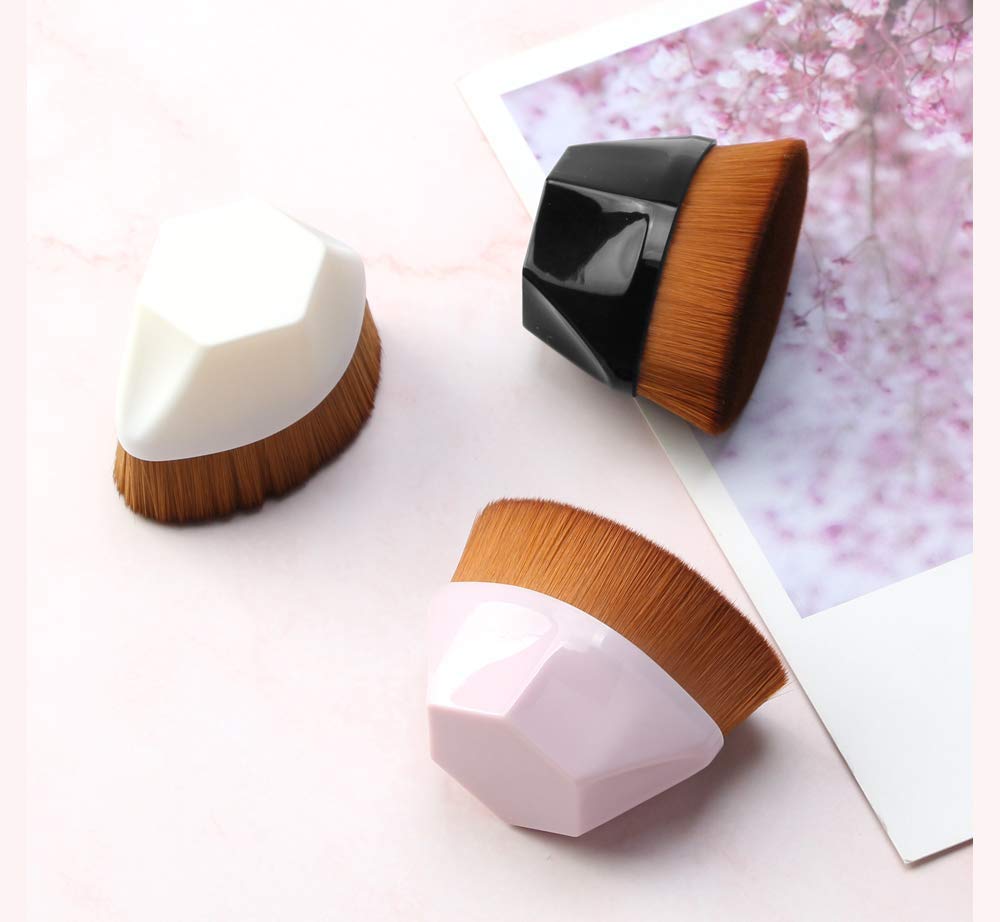 GODR7OY Foundation Makeup Brush, Petal-Shaped Flat Top Kabuki Brush for Blending Liquid, Cream or Flawless Powder Brush with Storage Box Design(Pink)