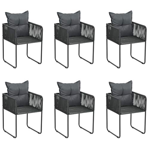 WFAUIBR Dining Set 7 Piece Patio, Patio Furniture Set ,Lawn Chairs Set ,The Patio Set is Perfect for a Small Backyard or Balcony, and Serves as a Relaxing Place to Enjoy time Outdoors,Black/B